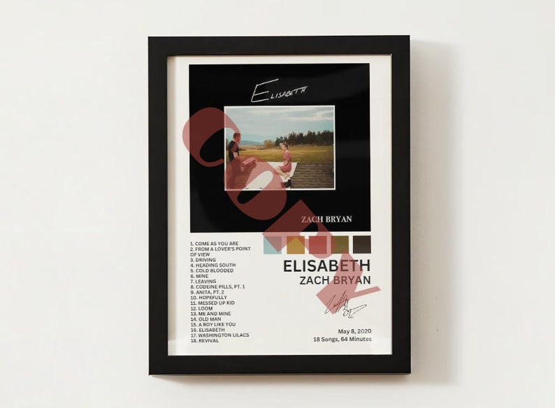 Elisabeth by Zach Bryan, Album Poster - Etsy