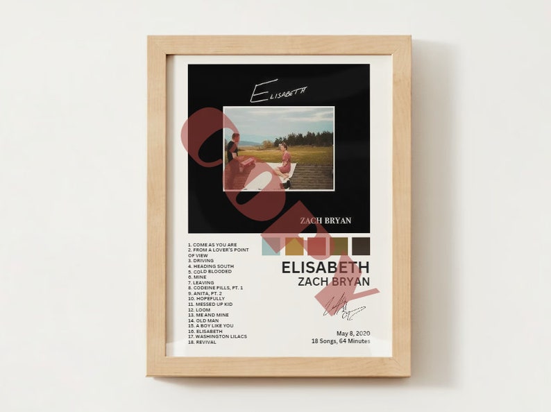 Elisabeth by Zach Bryan, Album Poster - Etsy