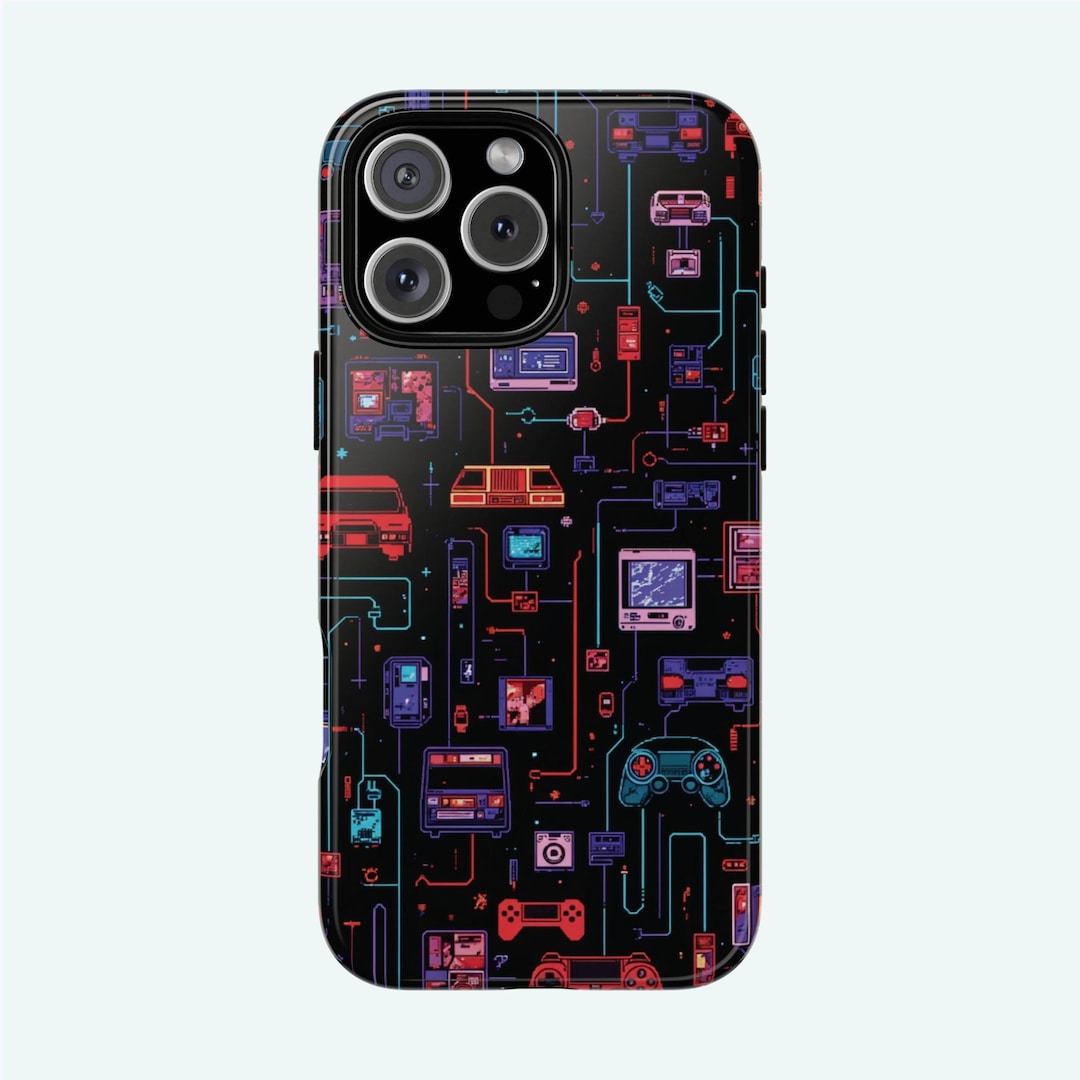 8-BIT RETRO GAMING Phone Case | Fit for iPhone 16 Pro Max, 15 Plus, 14 ...