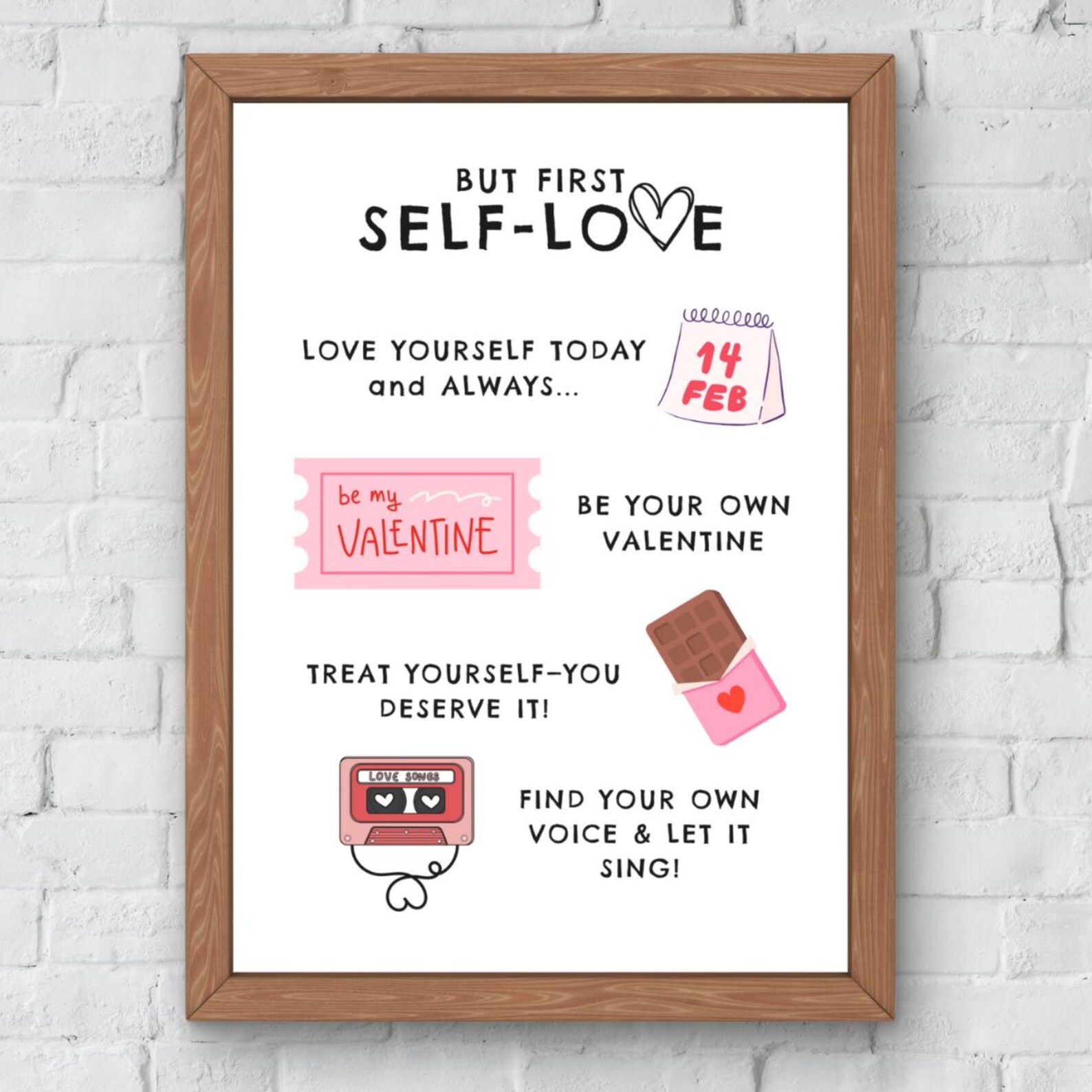 Printable Valentine's Day Poster, Postcard and Gift Tag Valentine's ...