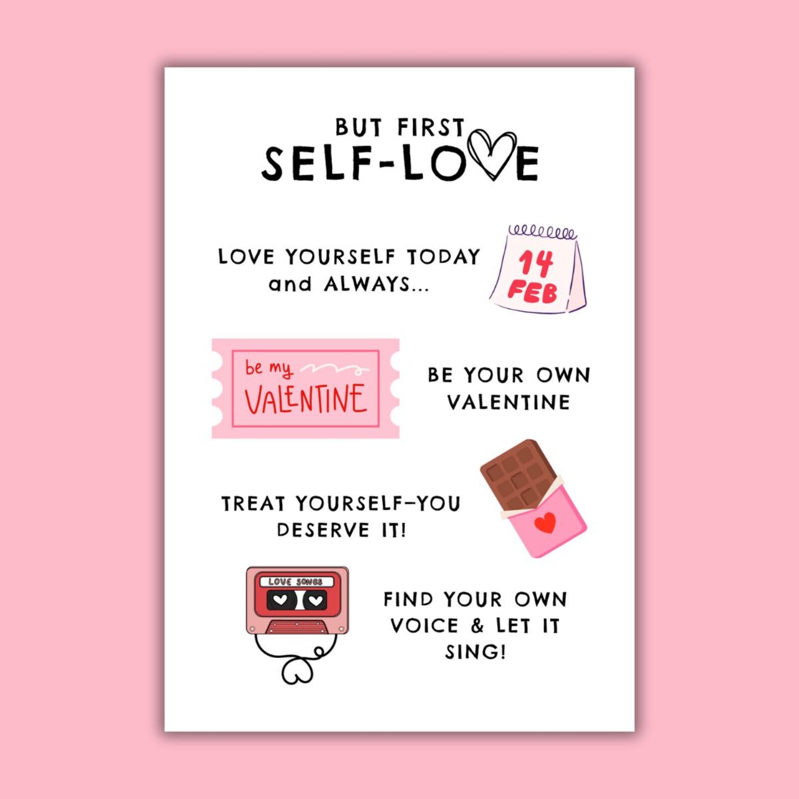 Printable Valentine's Day Poster, Postcard and Gift Tag Valentine's ...