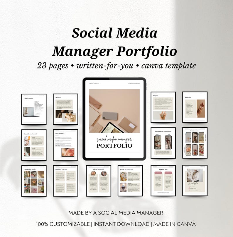 Social Media Manager Portfolio Template • Marketing Portfolio Template ...
