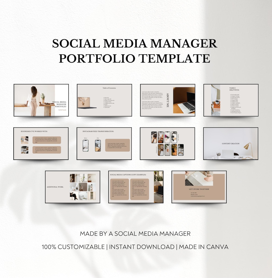 Social Media Manager Portfolio Template Social Media Agency Marketing ...