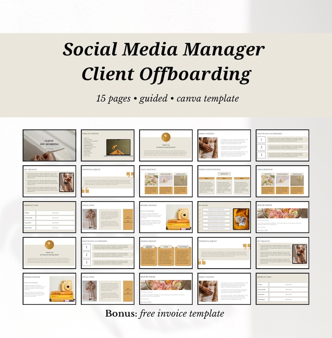 Client Offboarding Canva Template for Social Media Managers - Etsy