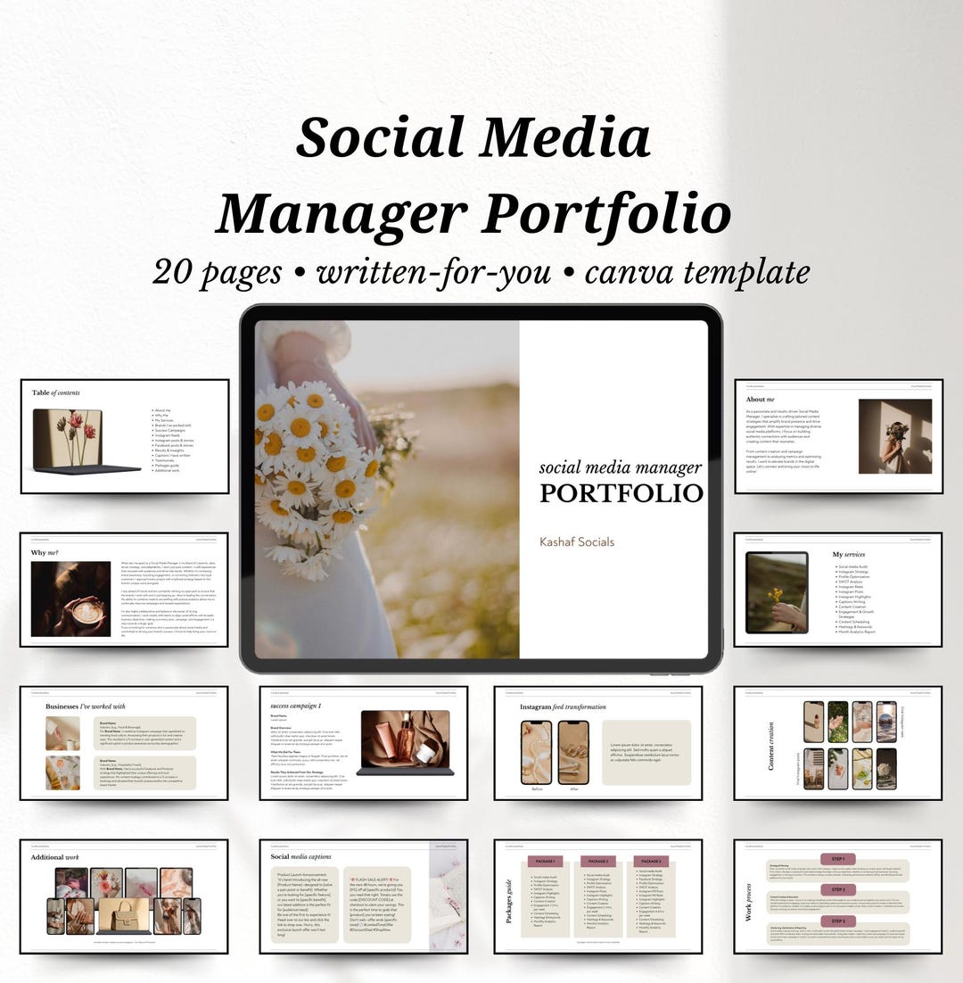 Social Media Manager Portfolio Template • Social Media Agency ...