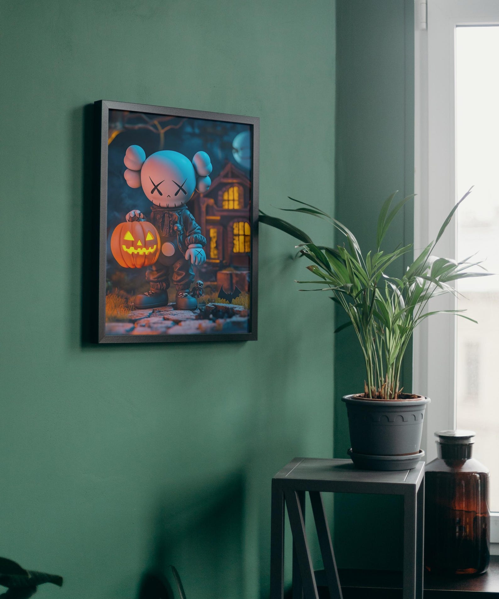 KAWS X Halloween Poster, Kaws, Spooky KAWS Figure, Jack-o'lantern ...