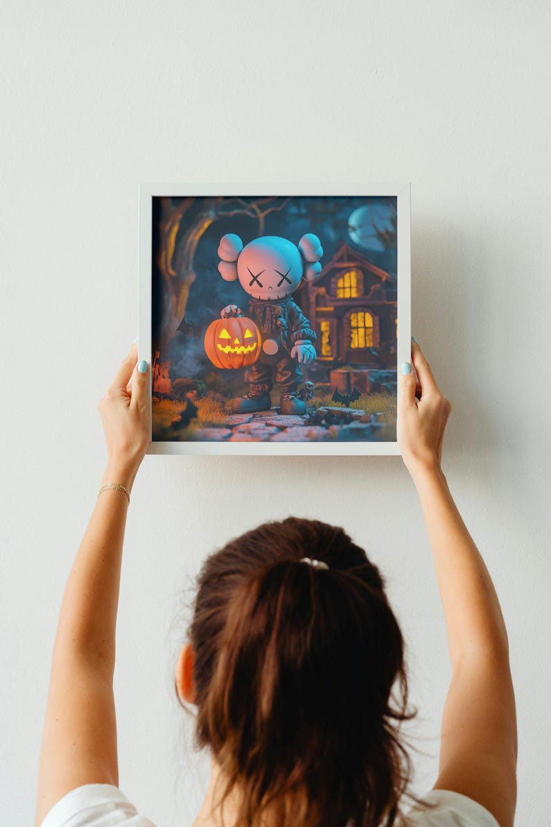KAWS X Halloween Poster, Kaws, Spooky KAWS Figure, Jack-o'lantern ...
