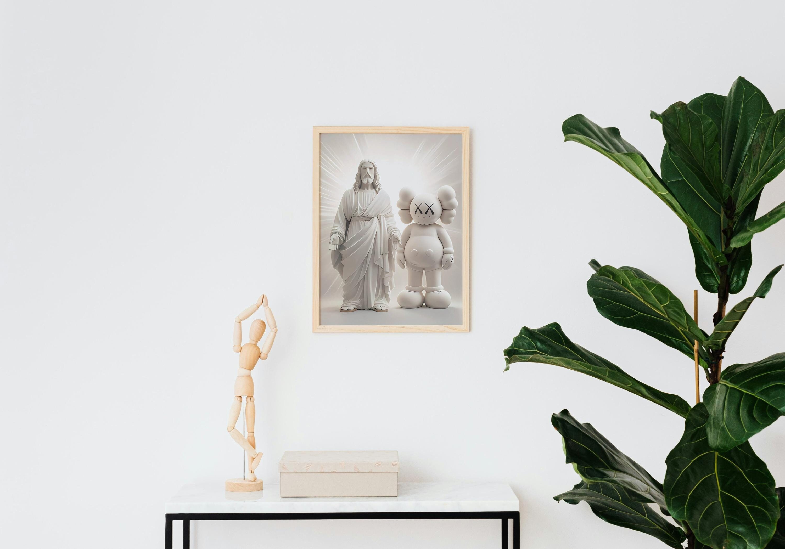 Jesus Christ and Kaws,modern Religious Art, Minimalist Decor, Realistic ...