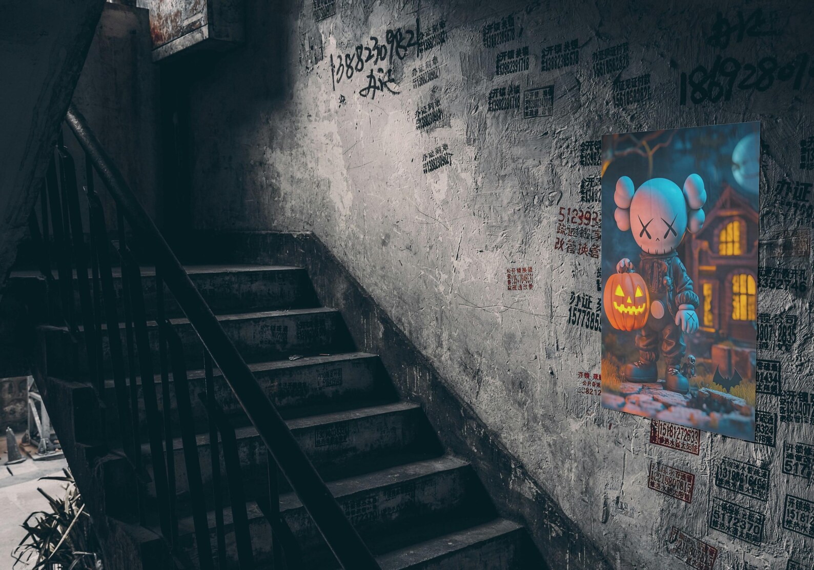 KAWS X Halloween Poster, Kaws, Spooky KAWS Figure, Jack-o'lantern ...