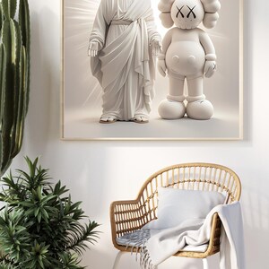 Jesus Christ and Kaws,modern Religious Art, Minimalist Decor, Realistic ...