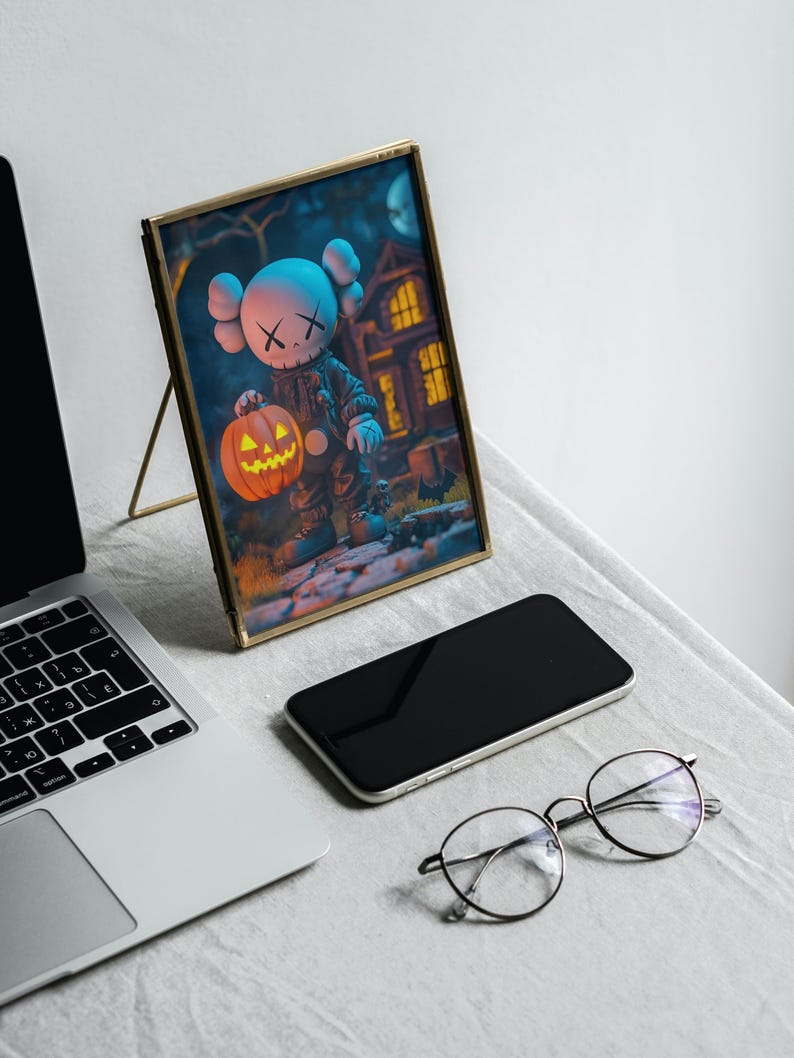 KAWS X Halloween Poster, Kaws, Spooky KAWS Figure, Jack-o'lantern ...