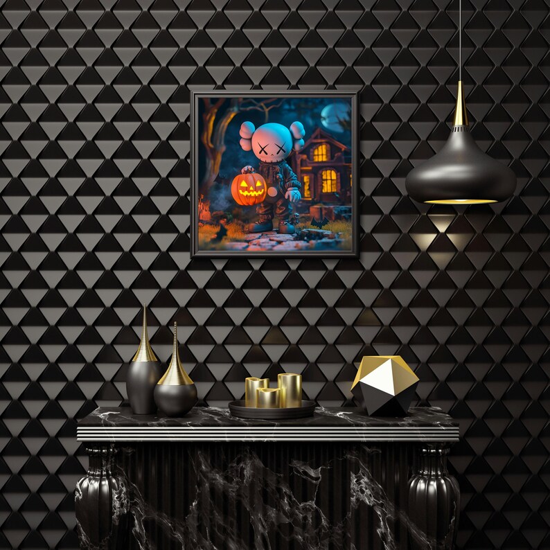 KAWS X Halloween Poster, Kaws, Spooky KAWS Figure, Jack-o'lantern ...