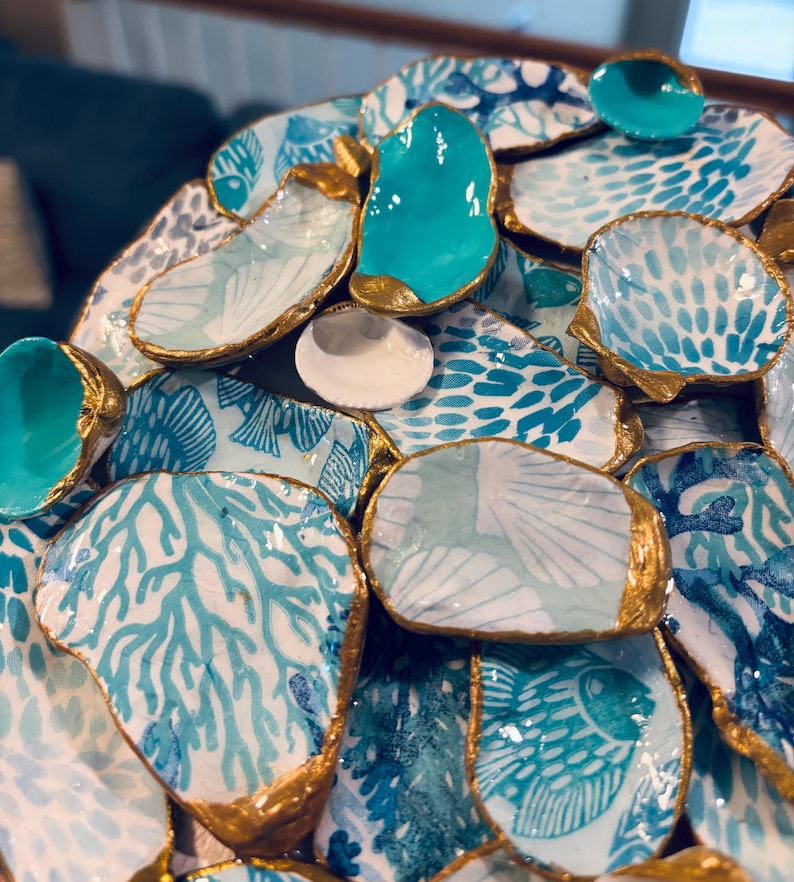 Coastal Shell Wall Art – Turquoise Blue Resin, 8 or 12 Inch - Etsy
