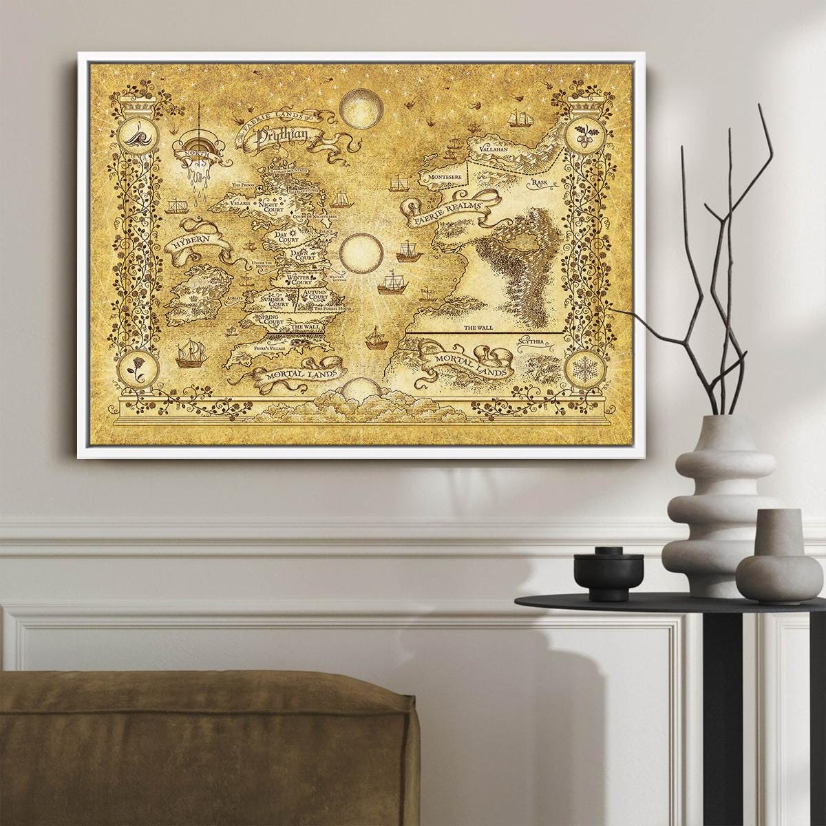 ACOTAR World Map Canvas From the Court of Thorns and Roses Series ...