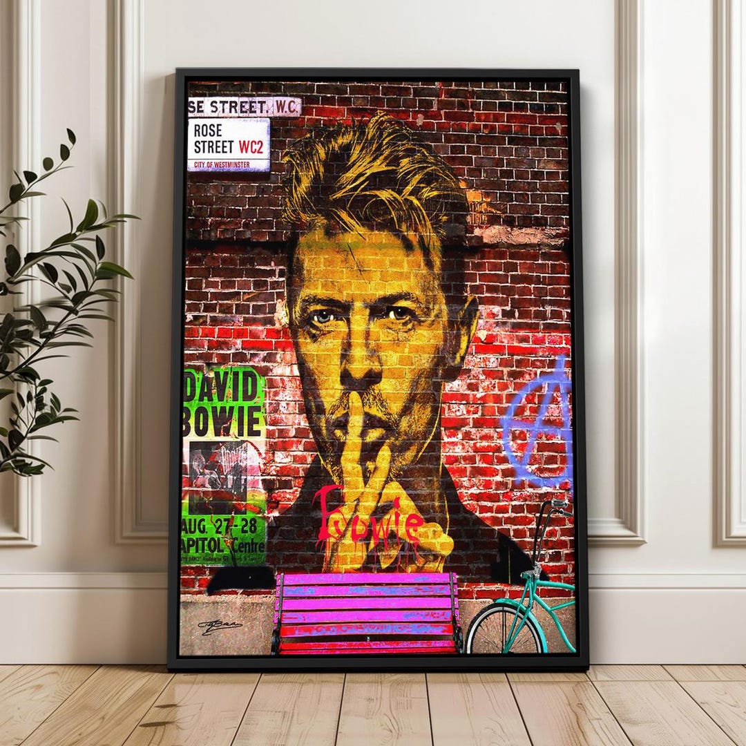 David Bowie Hush Wall Art, Handsome Man Framed Canvas, Contemporary Art ...