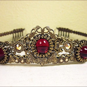 Ruby Red Tiara Custom Tiara Medieval Wedding Bridal - Etsy