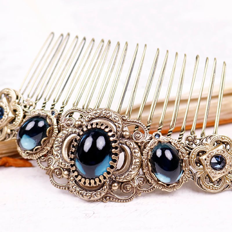 Blue Bridal Comb - Etsy