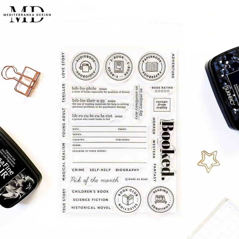 Book Review Stamp - Etsy