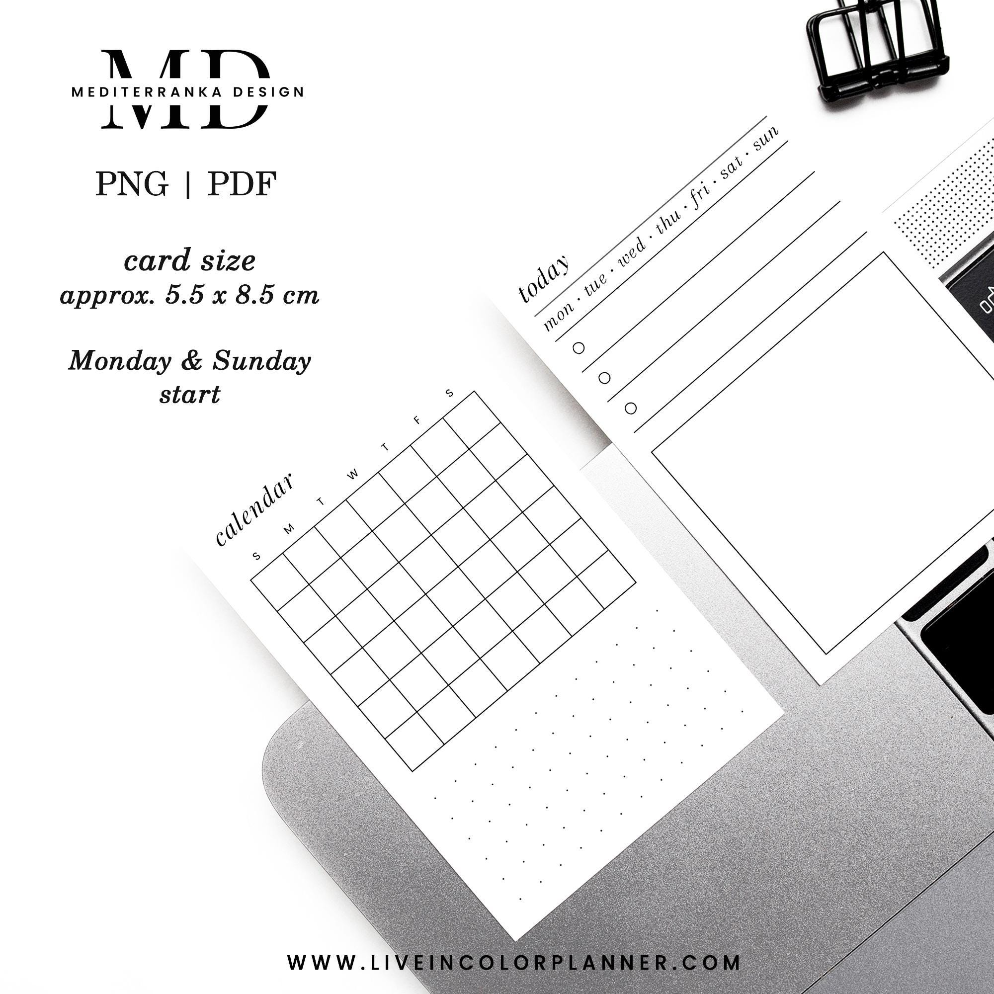 48 Printable Planner Cards Vertical Pocket Cards Wallet Cards - Etsy