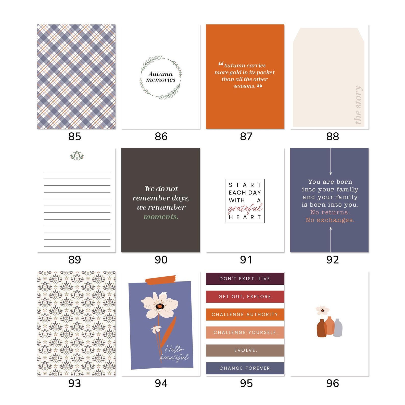 Everyday Journaling Cards | Build Your Own Scrapbook Set - Etsy