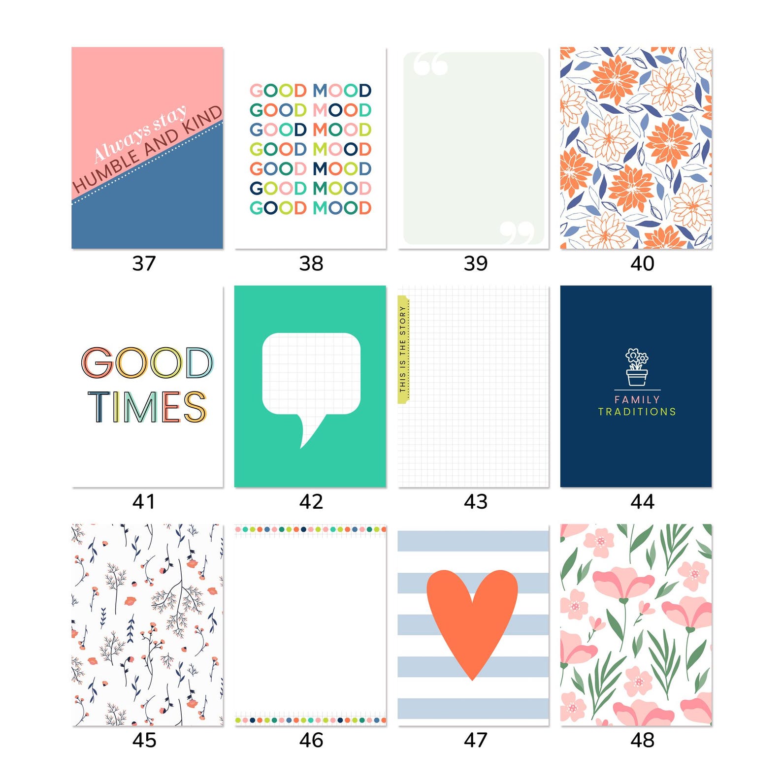 Everyday Journaling Cards | Build Your Own Scrapbook Set - Etsy