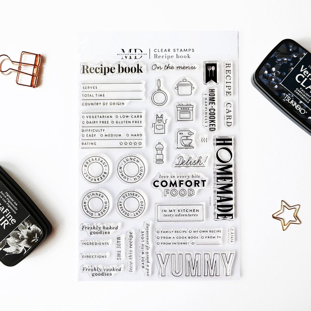 Recipe Book - Photopolymer Clear Stamps | 6x8 (A5) - Etsy