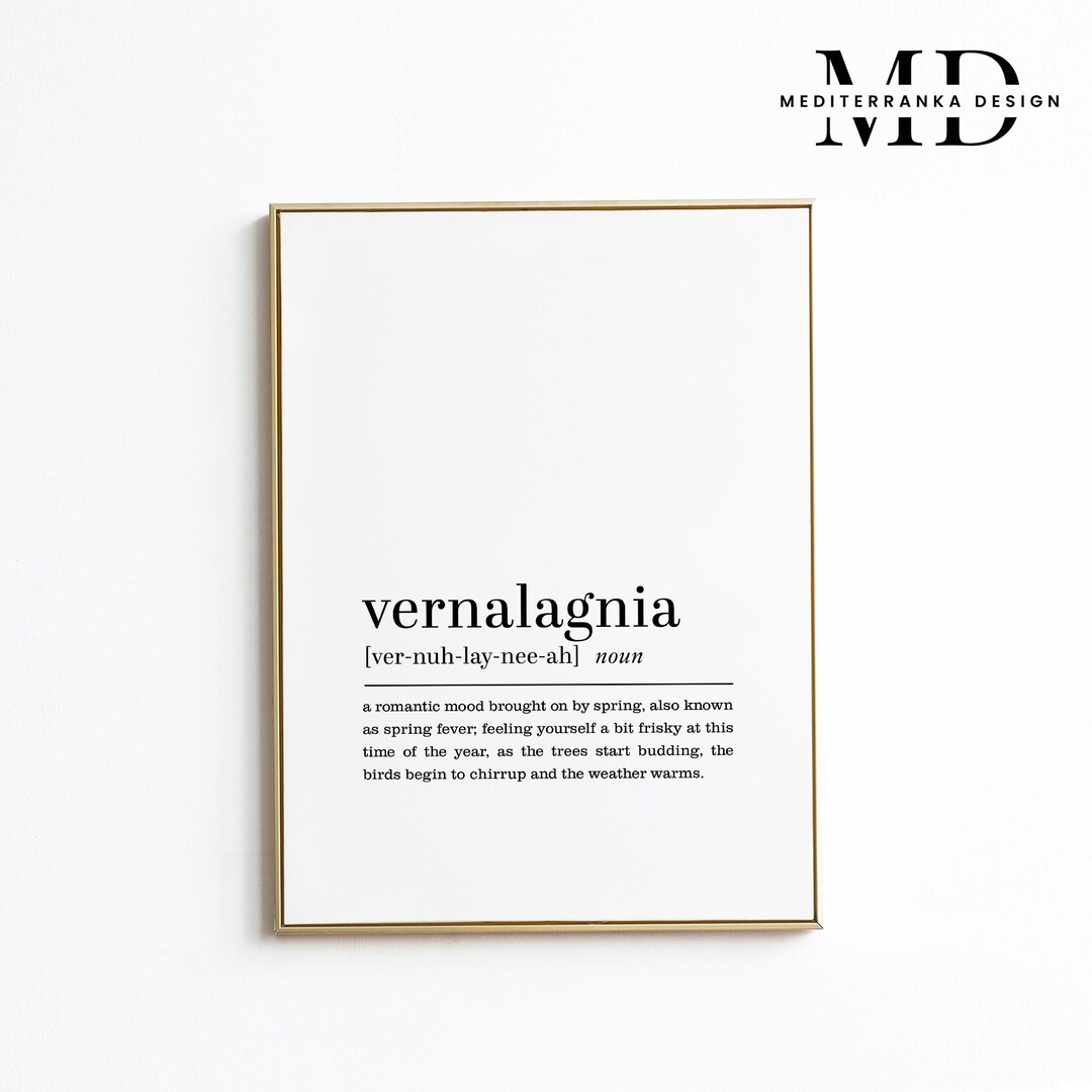 Vernalagnia Definition Printable Wall Art | Dictionary Print | Modern ...