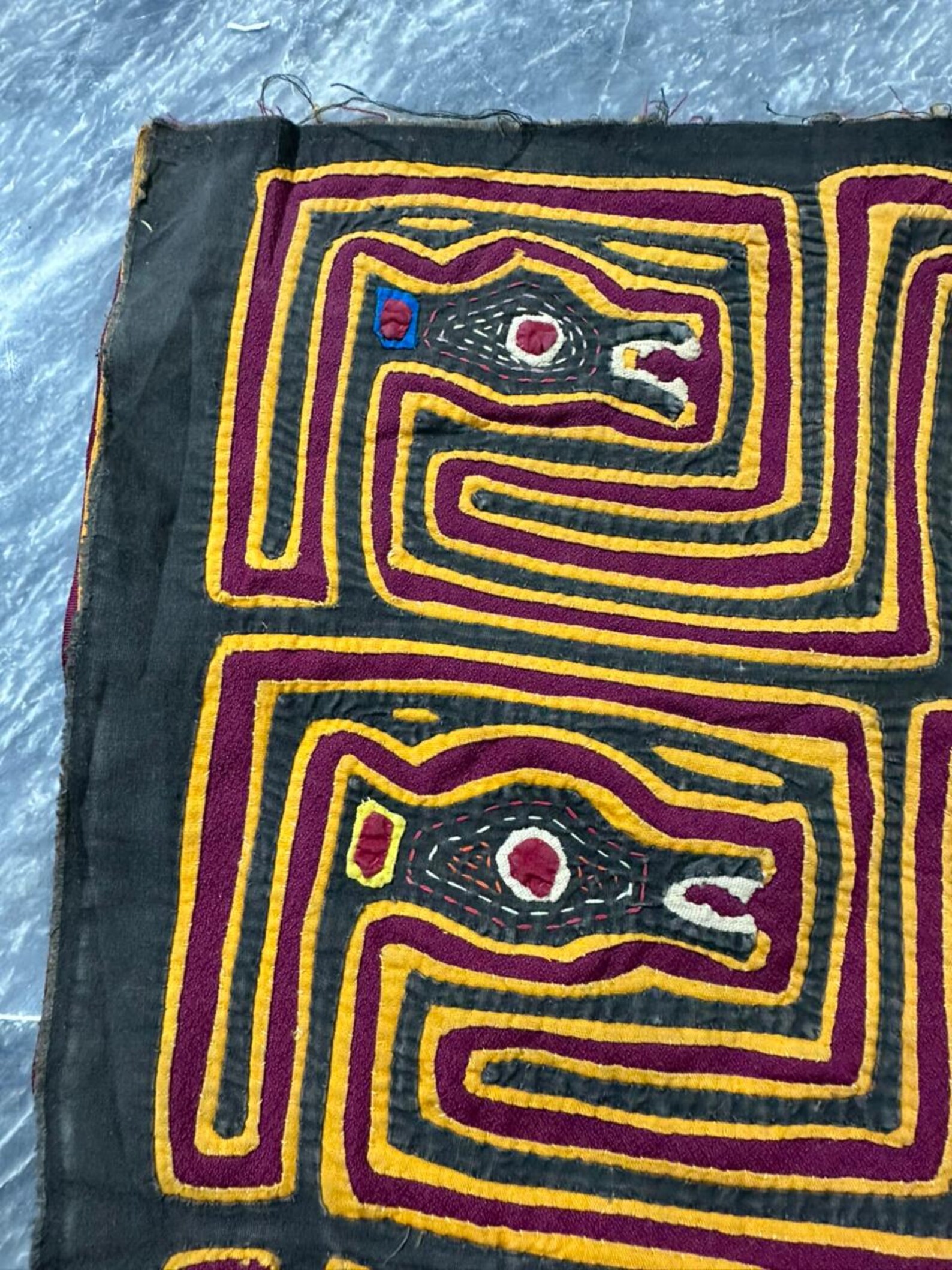 Vintage Kuna Mola Folk Art Hand Sewn Reverse Appliqué Wall Hanging ...