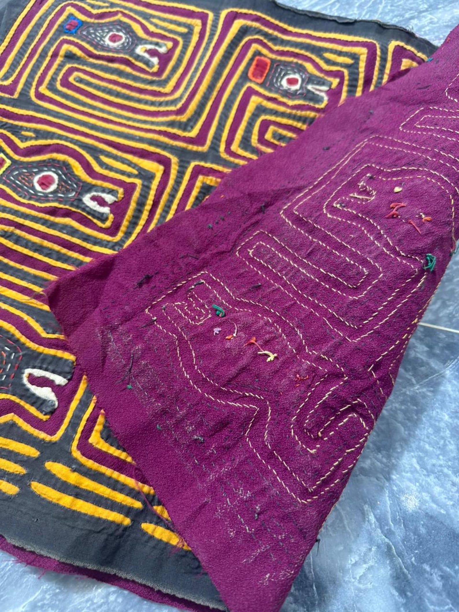 Vintage Kuna Mola Folk Art Hand Sewn Reverse Appliqué Wall Hanging ...