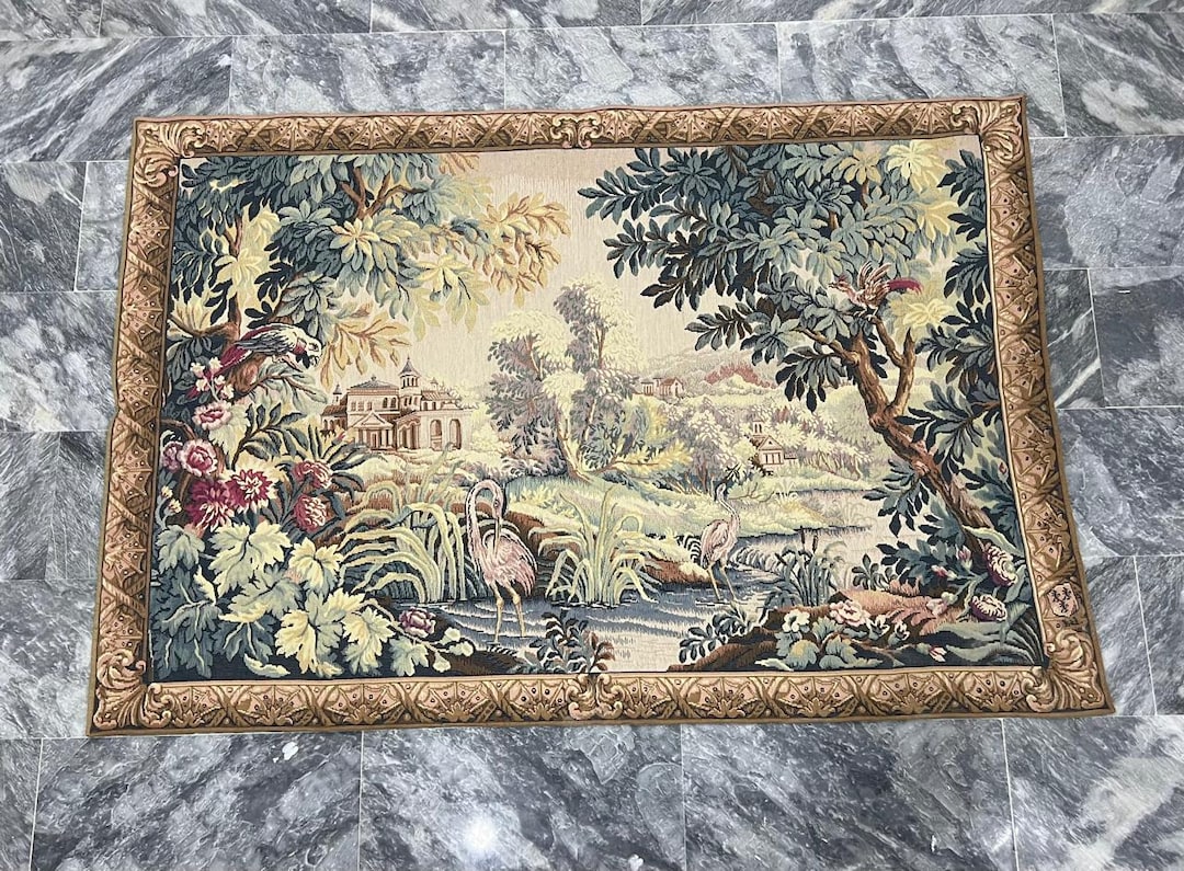 Antique French, Gallant Scene, French Tapestry Appeared Around the 19th ...