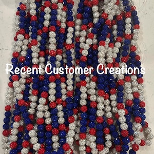 Custom Sports Baseball or Softball Rhinestone Bead Drip Necklace ...