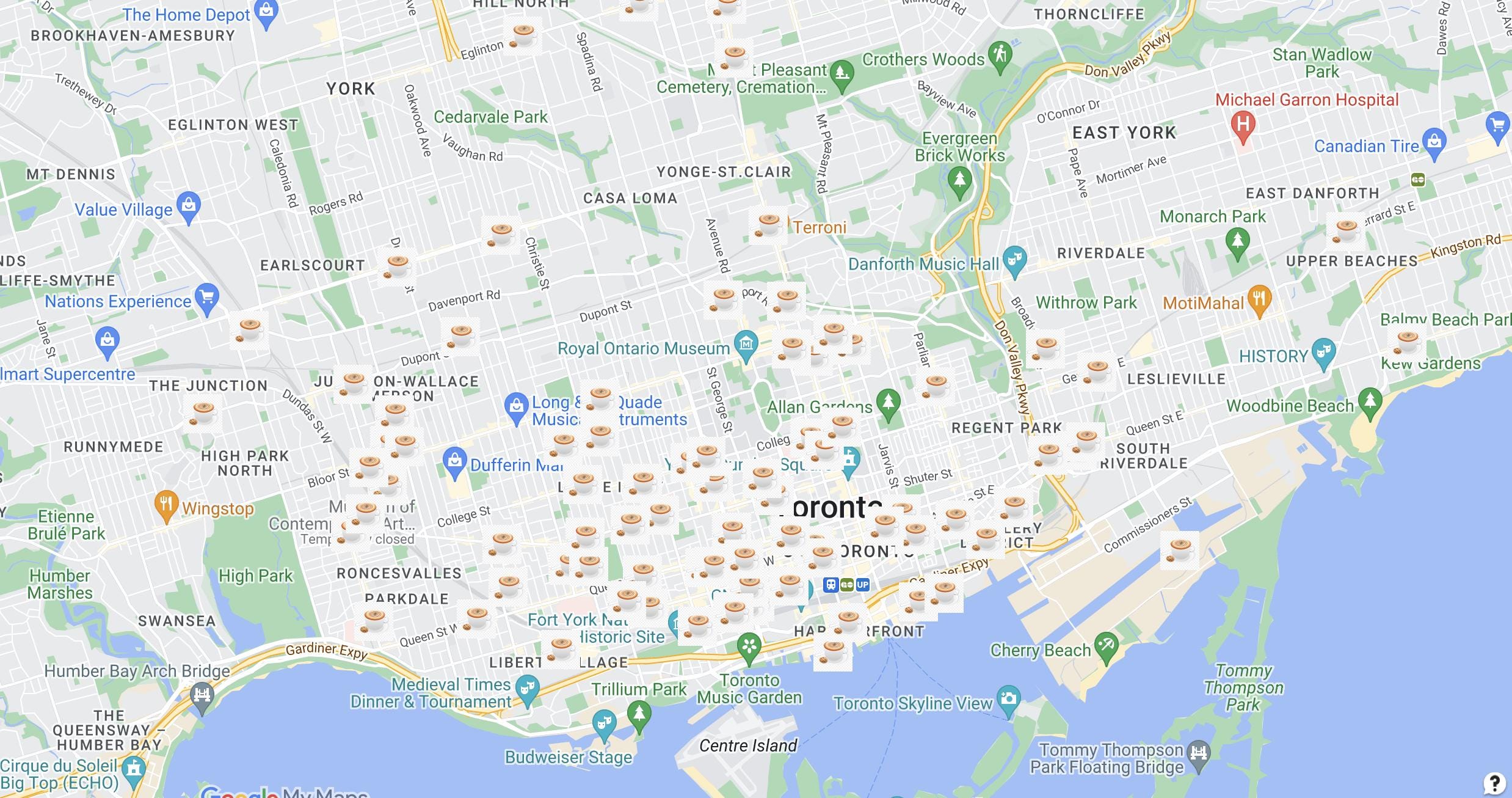 Must Try Cafes in Toronto! (google Map) - Etsy