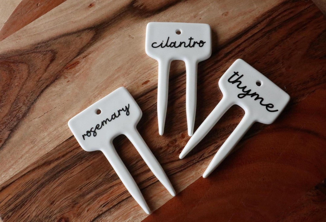 Ceramic Herb Markers, Garden Labels, Plant Gift, Herb Tag - Etsy