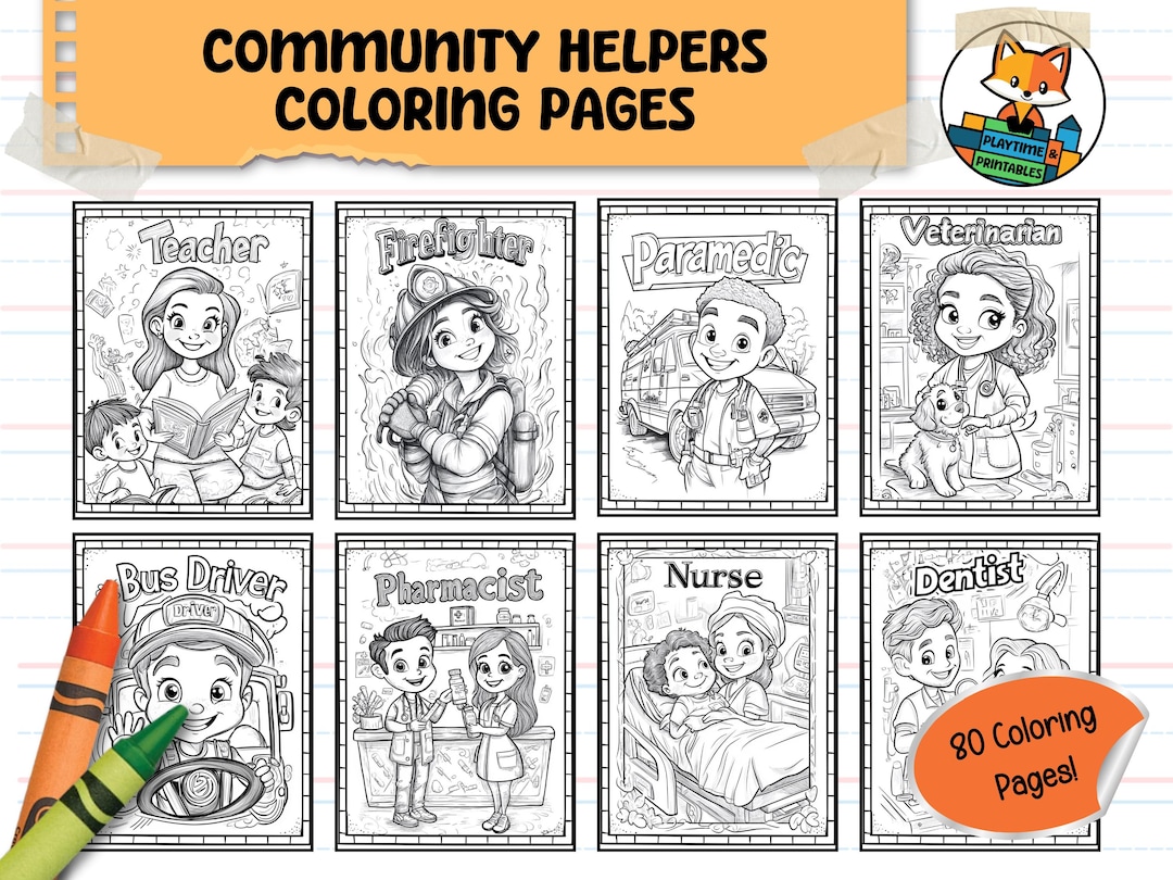 Community Helpers Coloring Pages - 80 Pages - Everyday Heroes ...
