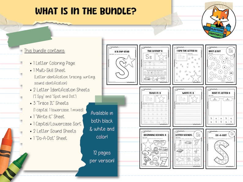 Letter S Alphabet Worksheet Bundle - 24 Pages - Preschool / Prek ...