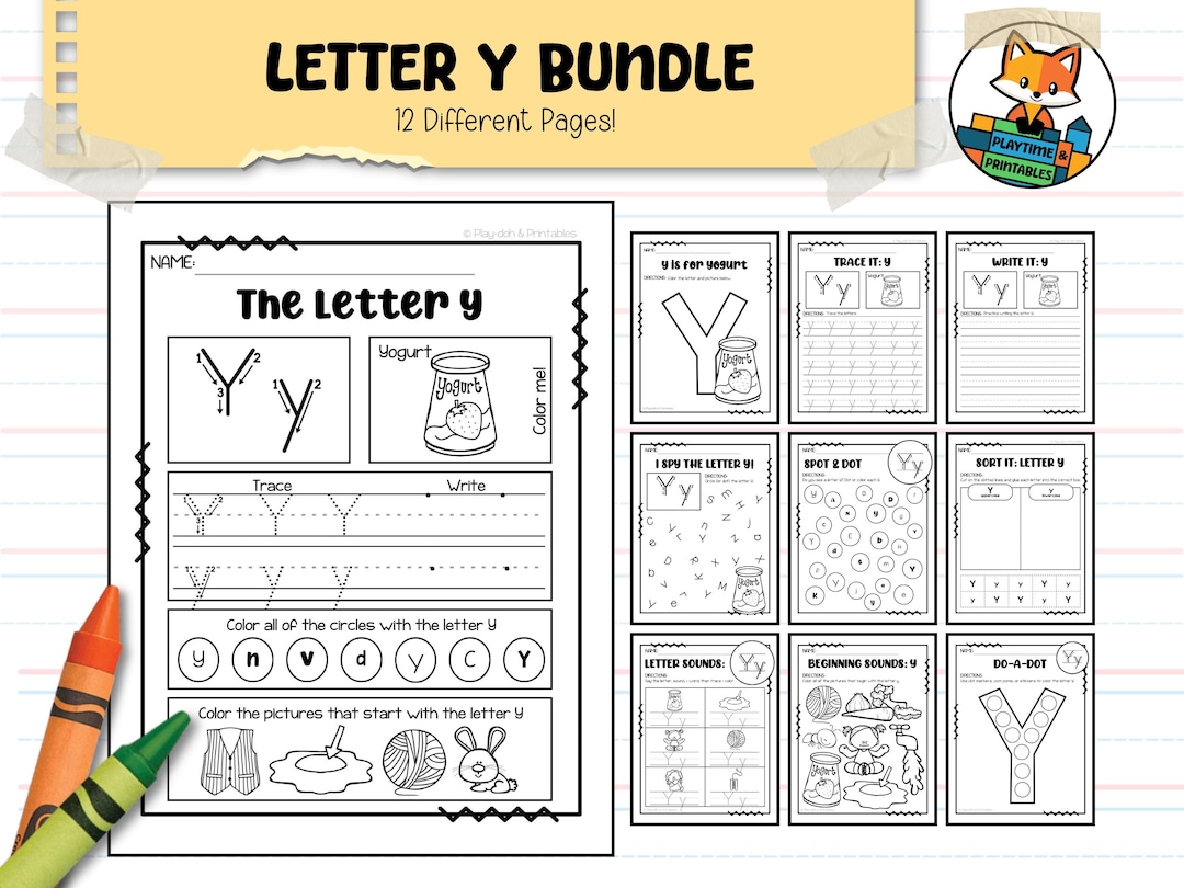 Letter Y Alphabet Worksheet Bundle - 24 Pages - Preschool / Prek ...