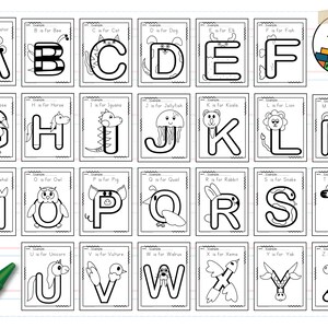 Animal Alphabet Crafts, A-Z (all 26 Letters) - Multiple Printing ...