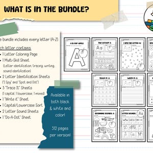 Jumbo A-Z Alphabet Worksheet Bundle - 312+ Pages - Preschool / Prek ...