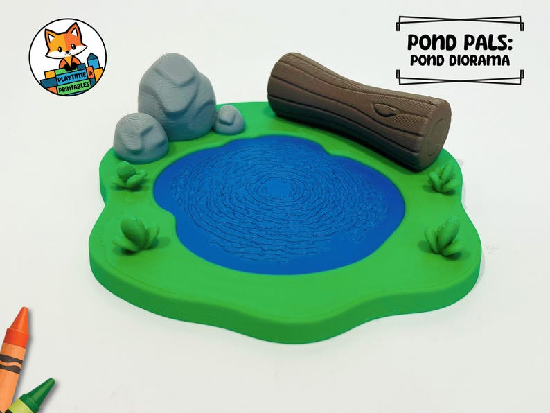 3D Printed Pond Diorama Set With Flexi Articulated Turtle| Fidget, Pond ...