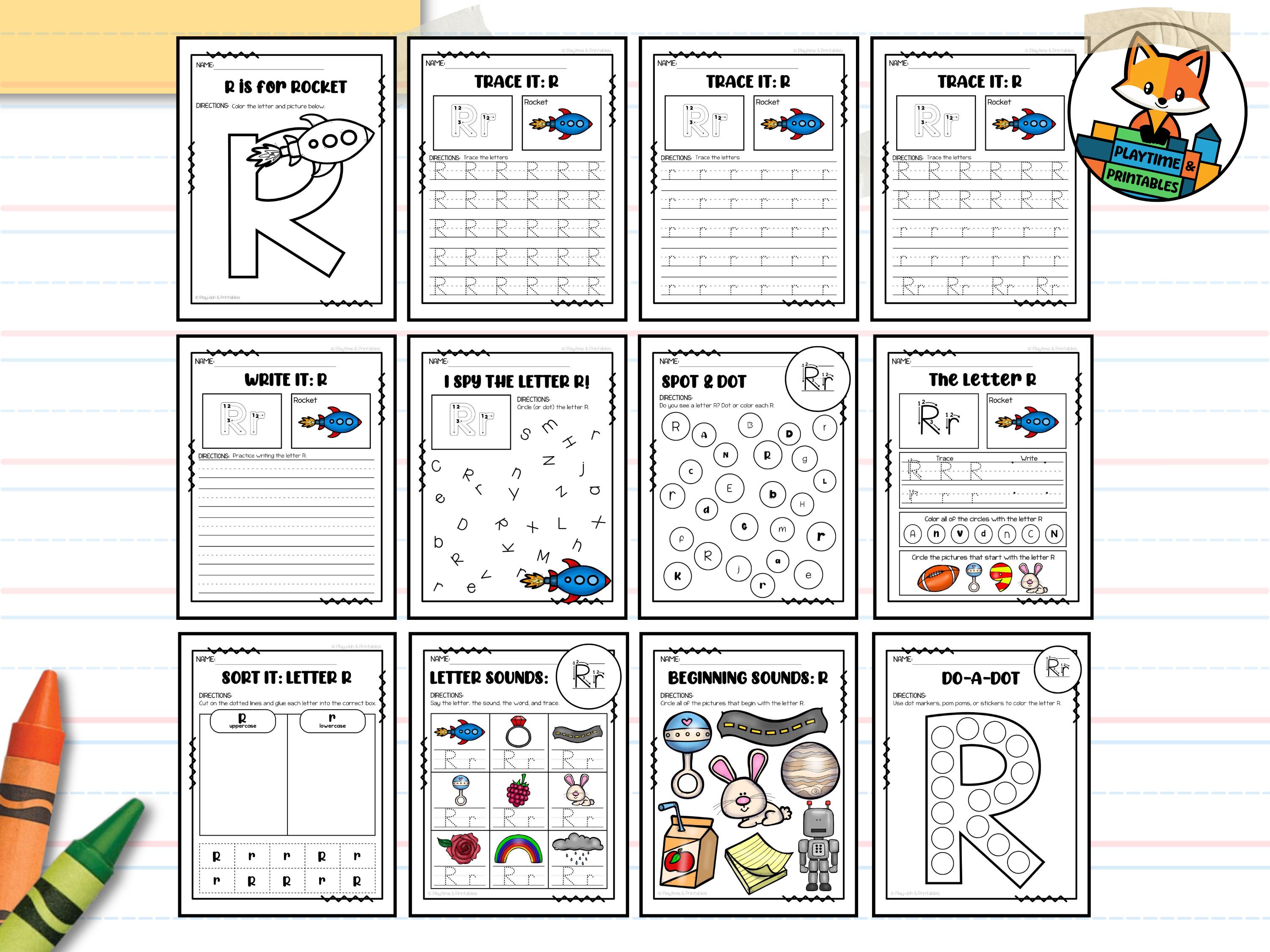 Letter R Alphabet Worksheet Bundle - 24 Pages - Preschool / Prek ...