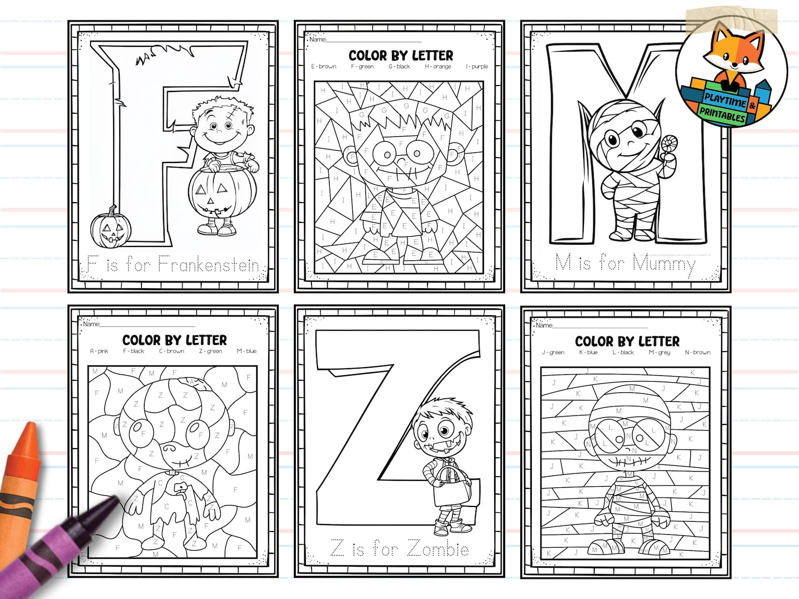 Halloween Abcs Coloring Bundle - 52 Pages - Preschool / Prek ...