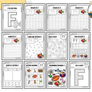 Letter F Alphabet Worksheet Bundle - 24 Pages - Preschool / Prek ...