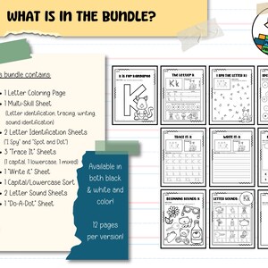 Letter K Alphabet Worksheet Bundle 24 Pages Preschool / Prek ...