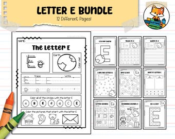 Letter E Worksheet - Etsy
