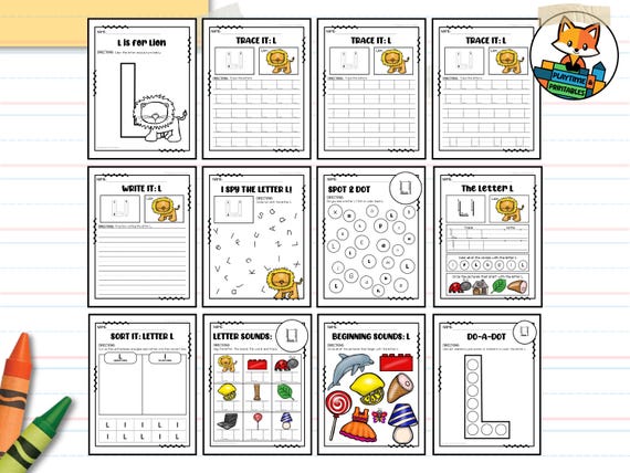 Hojas De Trabajo Preescolares Imprimibles Con La Letra L