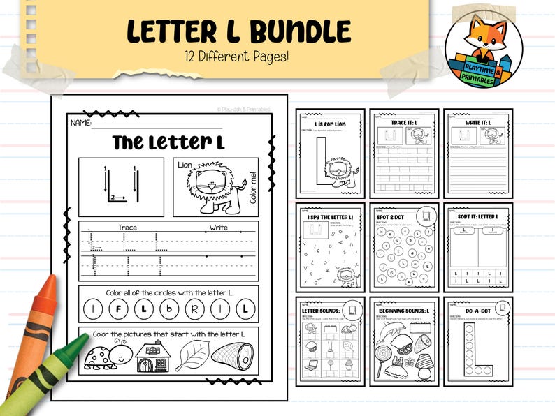 Letter L Alphabet Worksheet Bundle - 24 Pages - Preschool / Prek ...