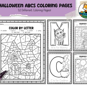 Halloween Abcs Coloring Bundle - 52 Pages - Preschool / Prek ...