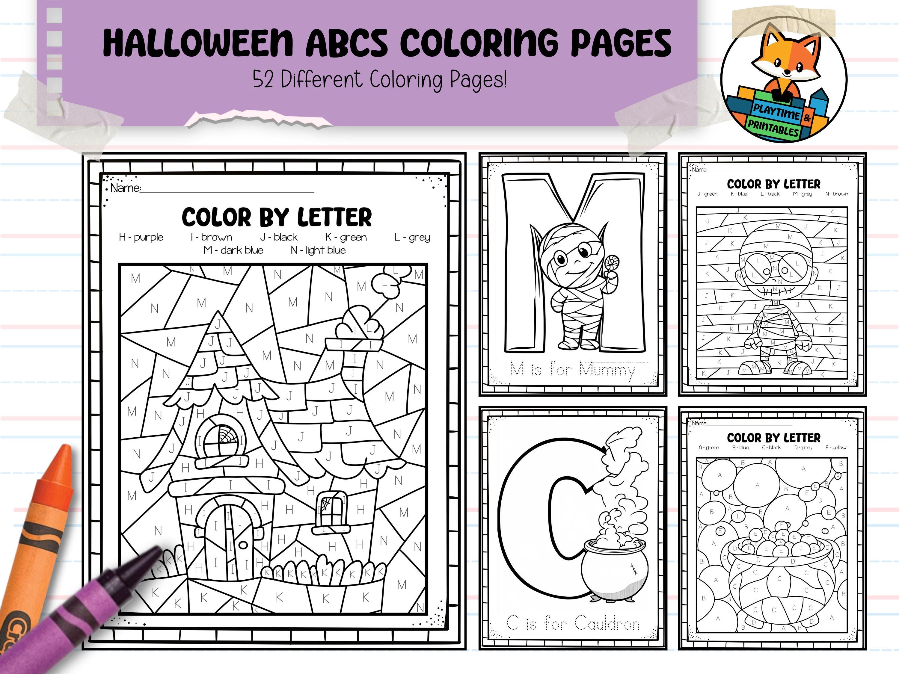 Halloween Abcs Coloring Bundle - 52 Pages - Preschool / Prek ...
