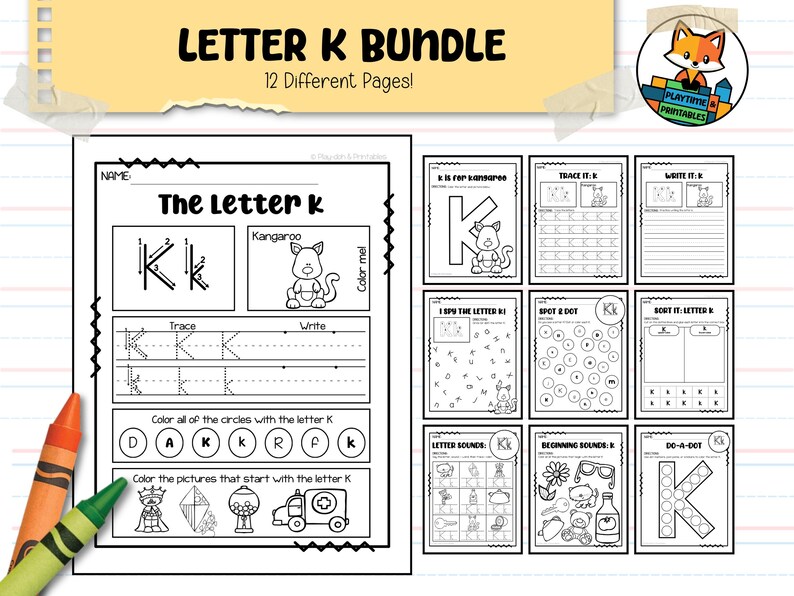 Letter K Alphabet Worksheet Bundle 24 Pages Preschool / Prek ...