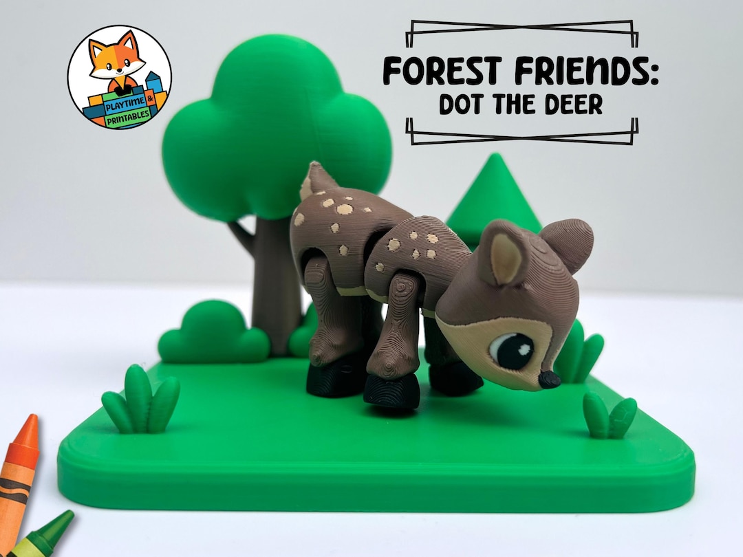 3D Printed Forest Diorama Set With Flexi Articulated Deer | Fidget ...